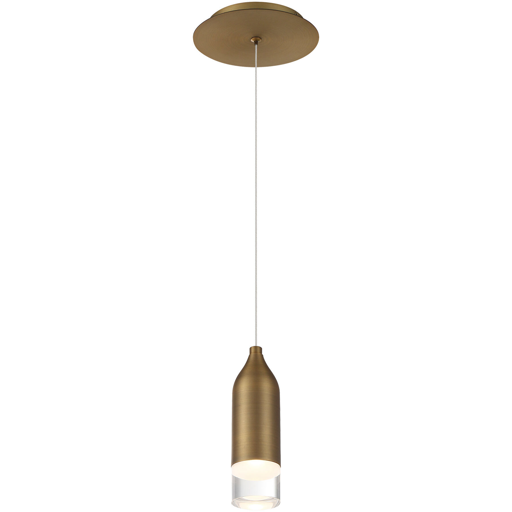 WAC Lighting PD-76908-T24-AB Action LED 2 inch Aged Brass Mini Pendant Ceiling Light, dweLED