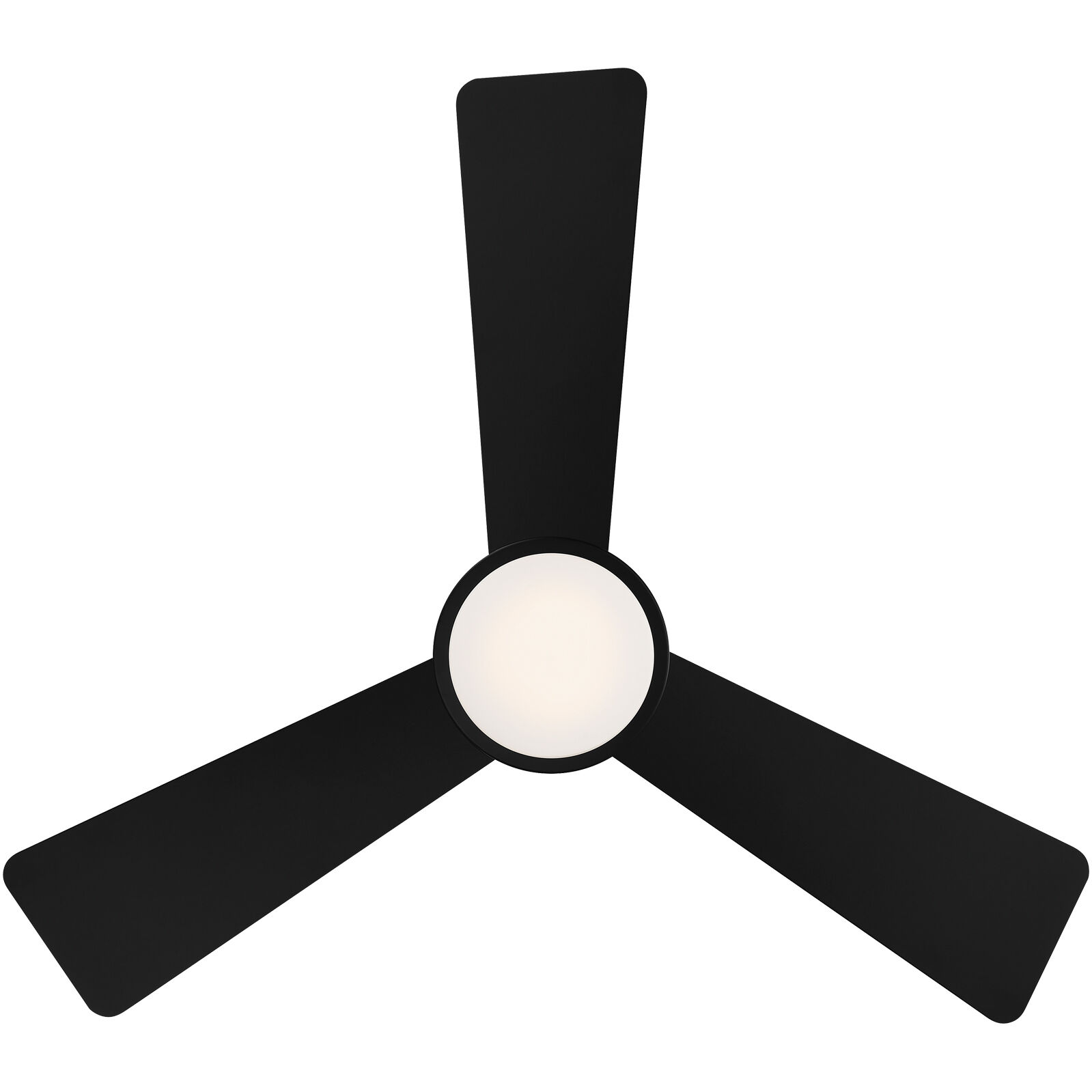 WAC Lighting F-036L-MB Hug 44 inch Matte Black Flush Mount Ceiling Fans ...
