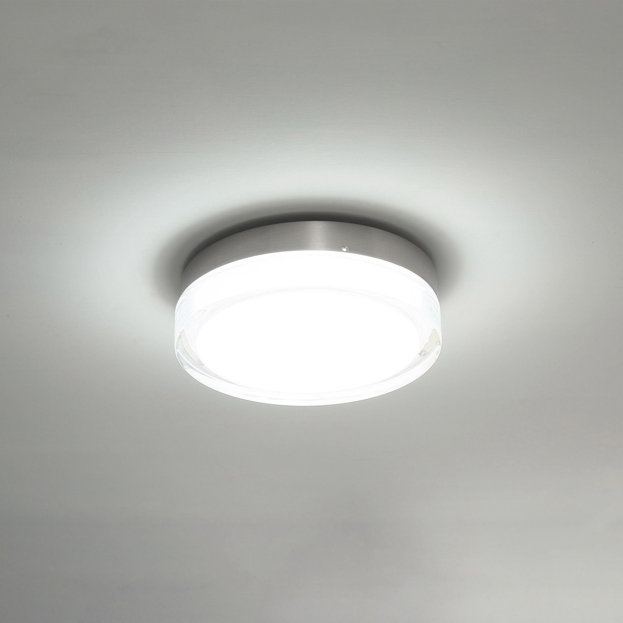 Dot LED 8.88 inch Stainless Steel Flush Mount Ceiling Light in 3500K ...