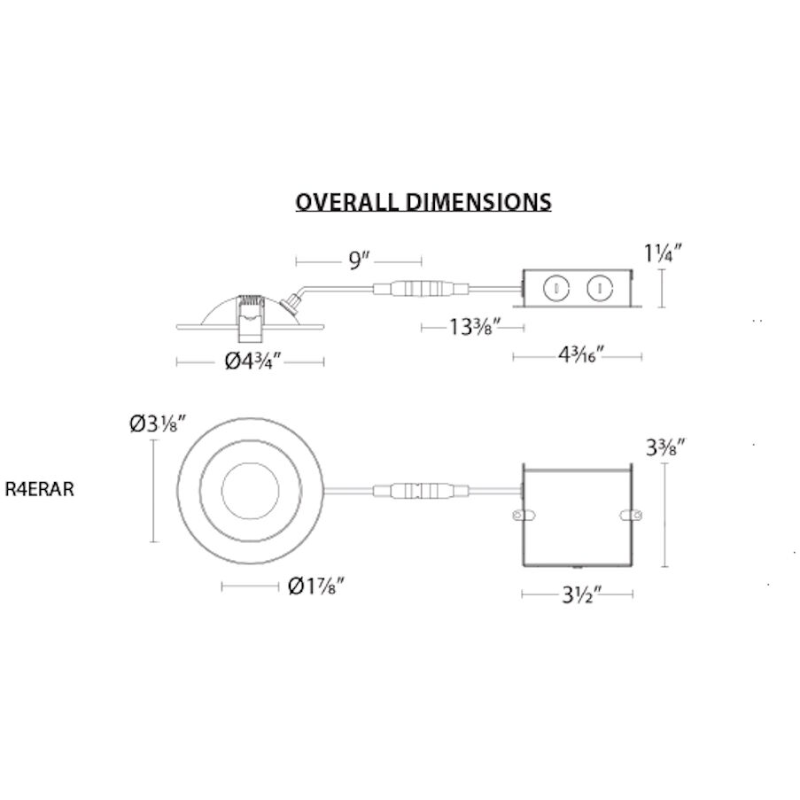 WAC Lighting R4ERA2R-W9CS-FWT Lotos LED White Adjustable Recessed Kit