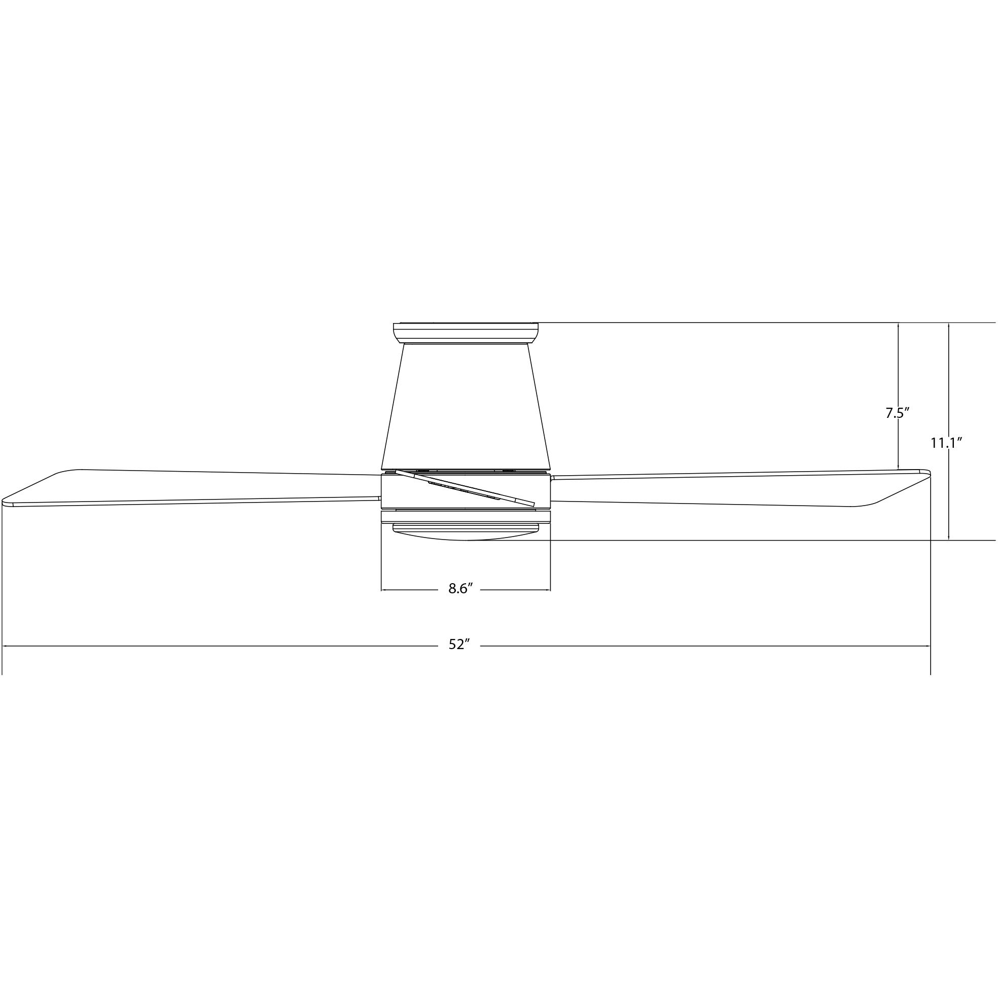 WAC Lighting F-037L-MB Hug 52 inch Matte Black Flush Mount Ceiling Fans ...