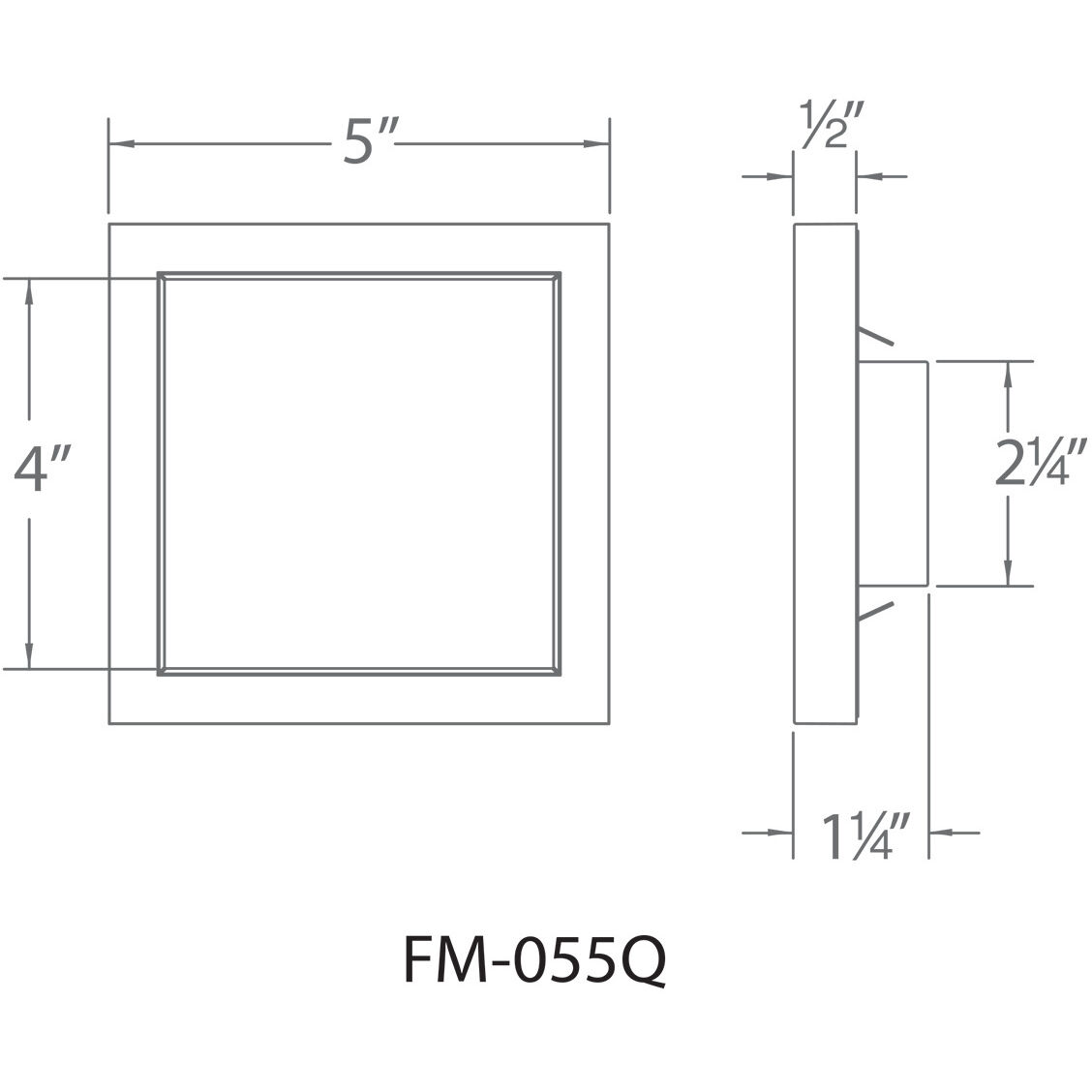 WAC Lighting FM-05SQ-935-BZ Square LED 5 inch Bronze Flush Mount ...
