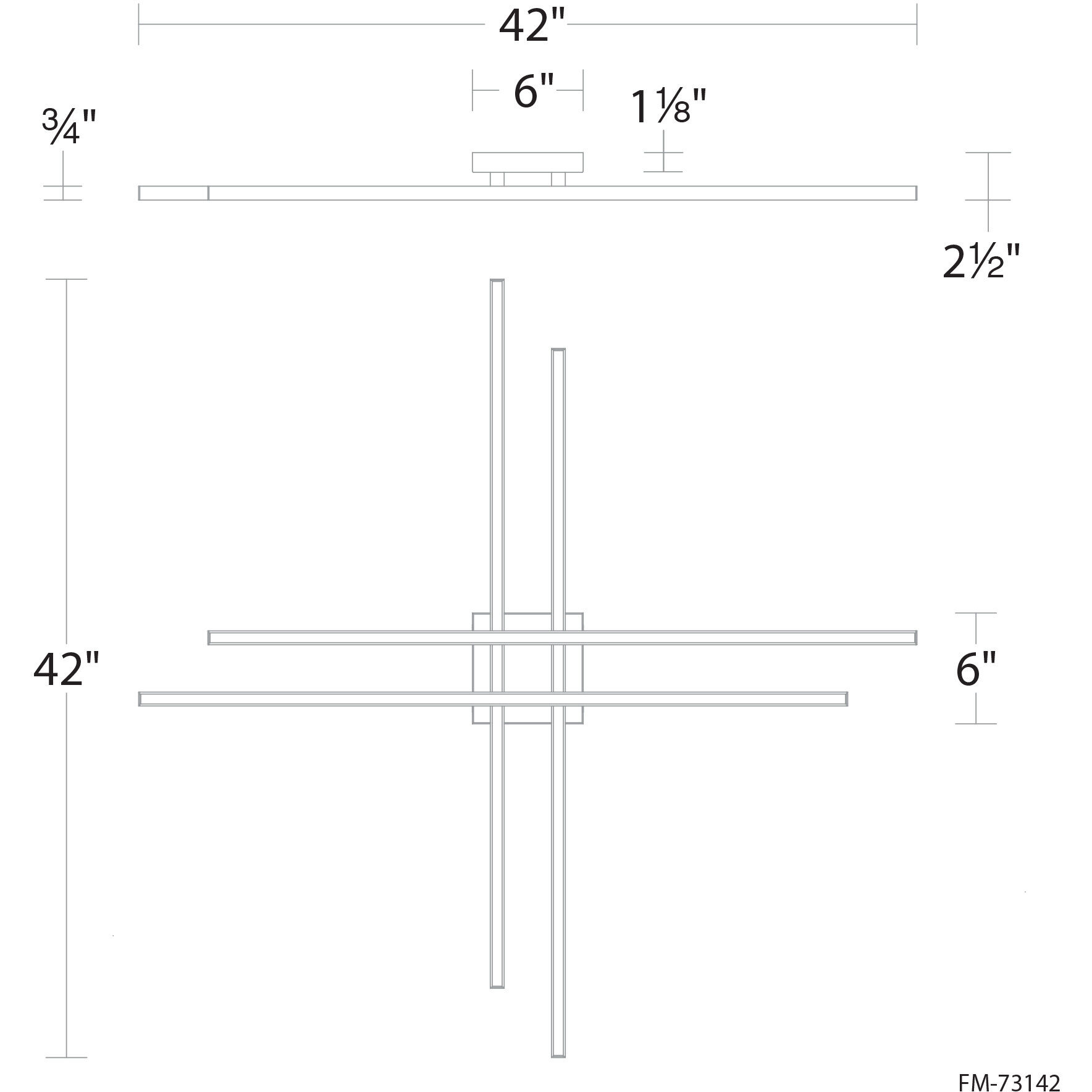 WAC Lighting FM-73142-BK Parallax LED 42 inch Black Flush Mount Ceiling ...