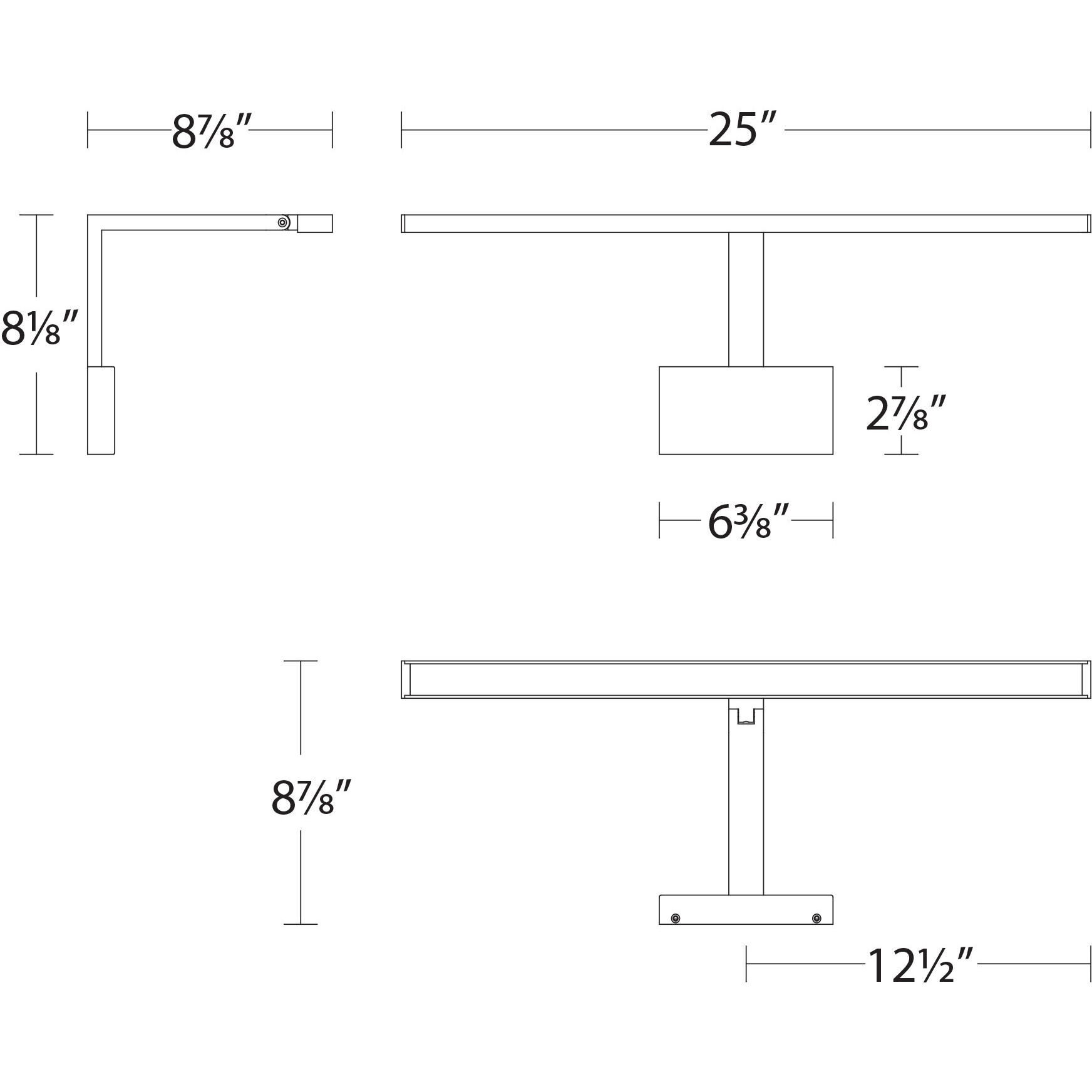 WAC Lighting PL-52025-BK Uptown 16 watt 25 inch Black Picture Light Wall Light, dweLED