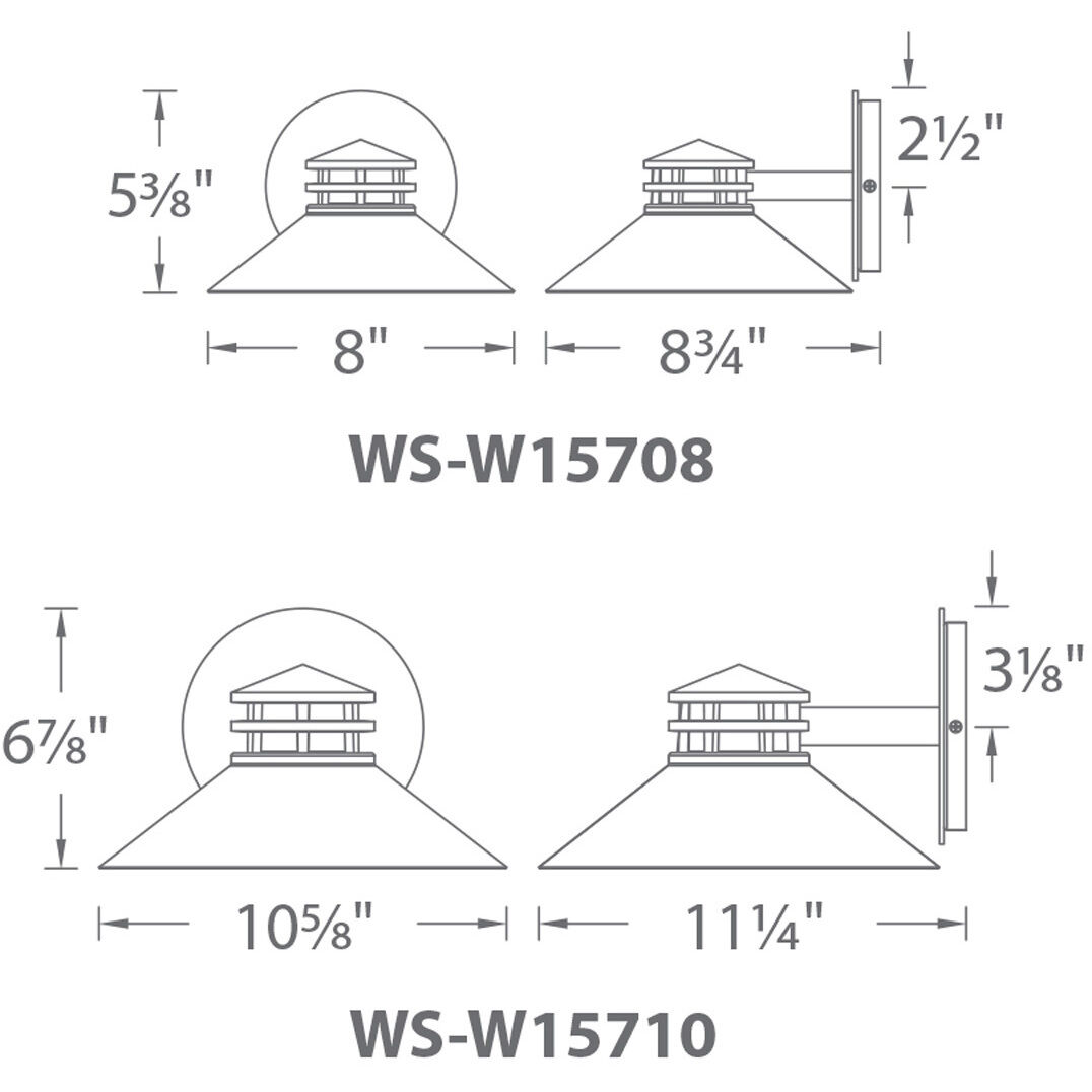 WAC Lighting WS-W15708-BK Sodor LED 5.38 inch Black Outdoor Wall Light ...