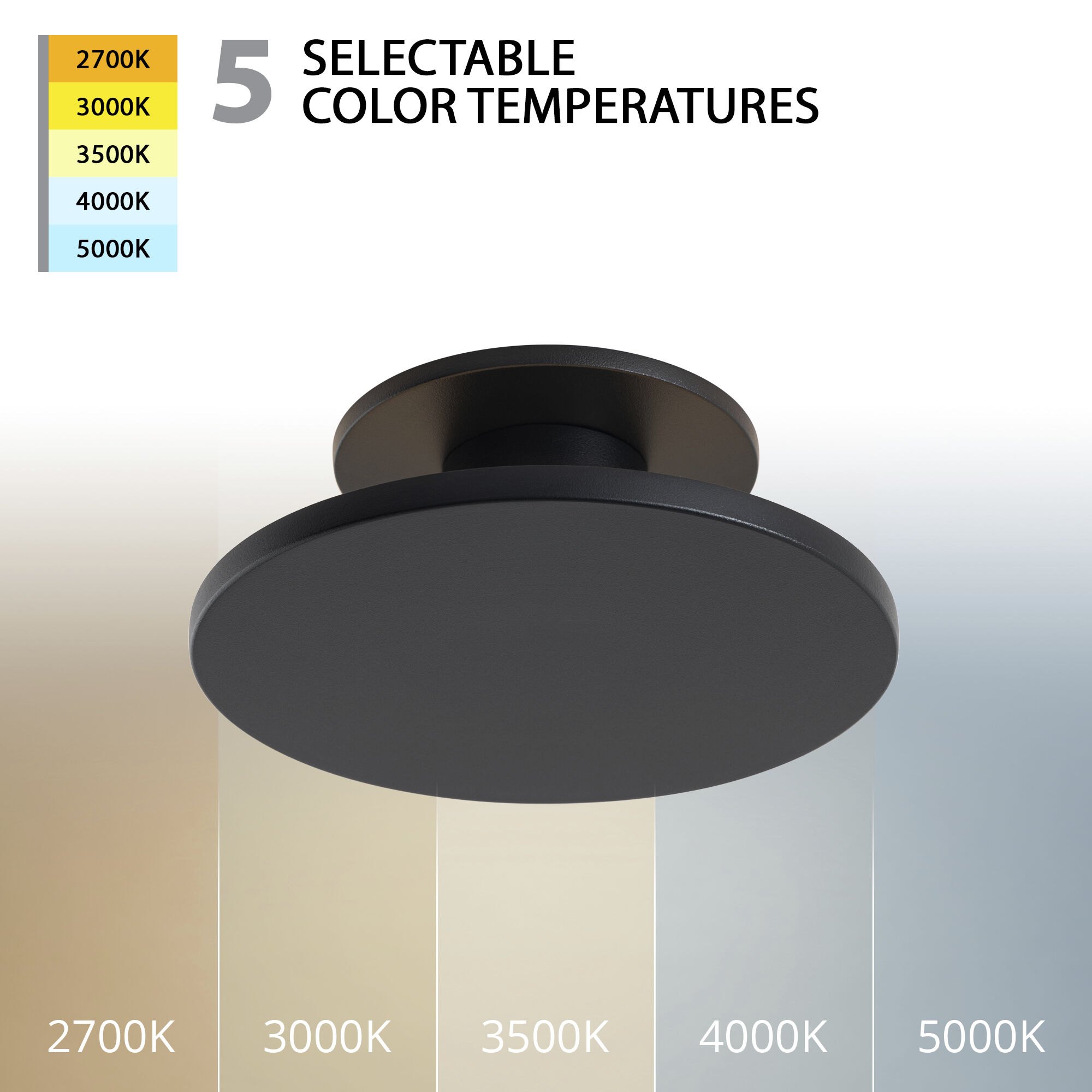 Twist-N-Lite LED 8 inch Black Semi-Flush Mount Ceiling Light