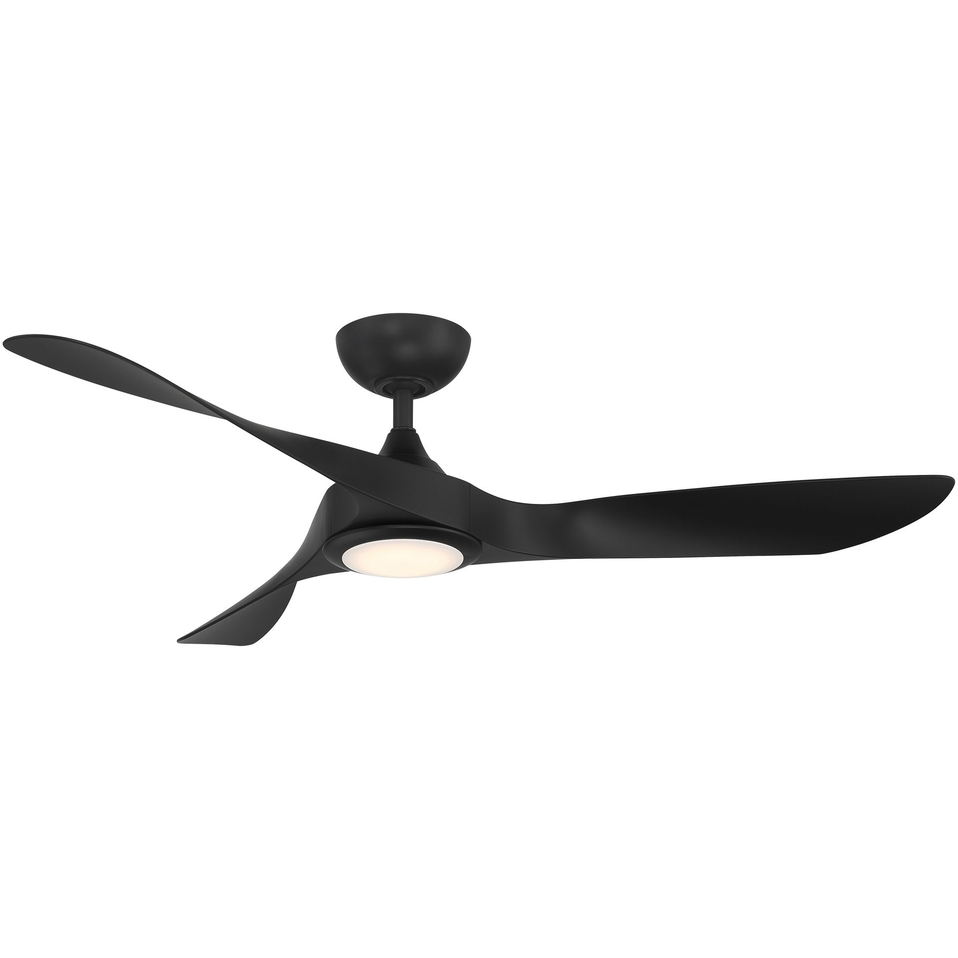WAC Lighting F-074L-MB Swirl 54 inch Matte Black Downrod Ceiling Fans ...