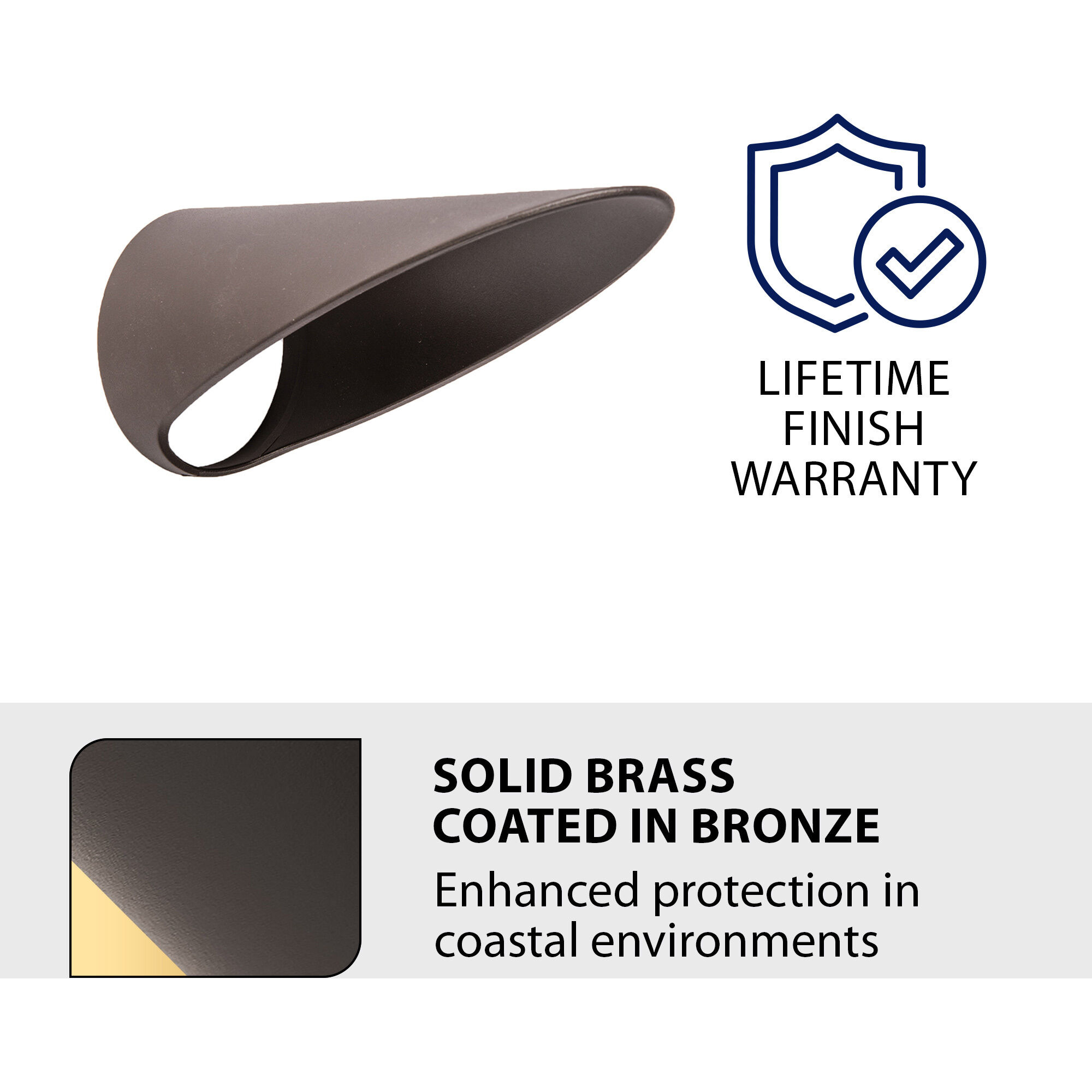 WAC Lighting 5010-LSHR-BBR Tyler Solid Brass Coated in Bronze Mounting ...