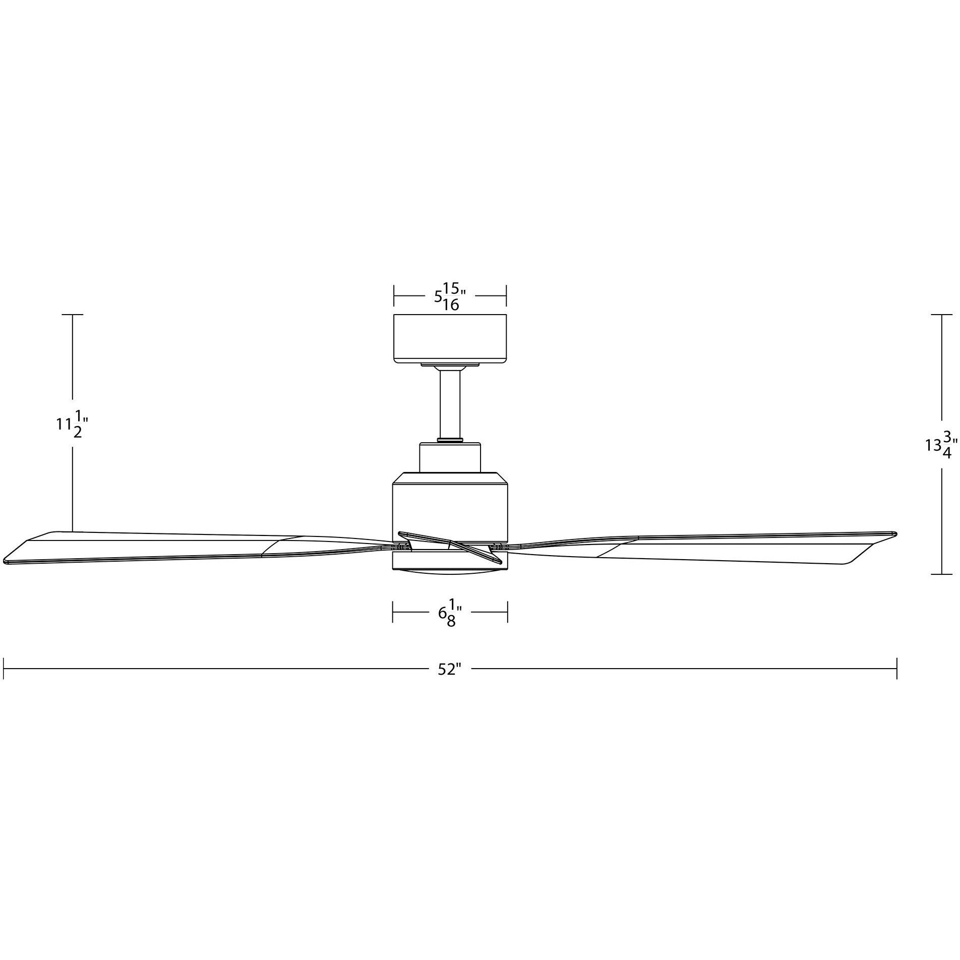 WAC Lighting F-003-MB Clean 52 inch Matte Black Downrod Ceiling Fan in ...