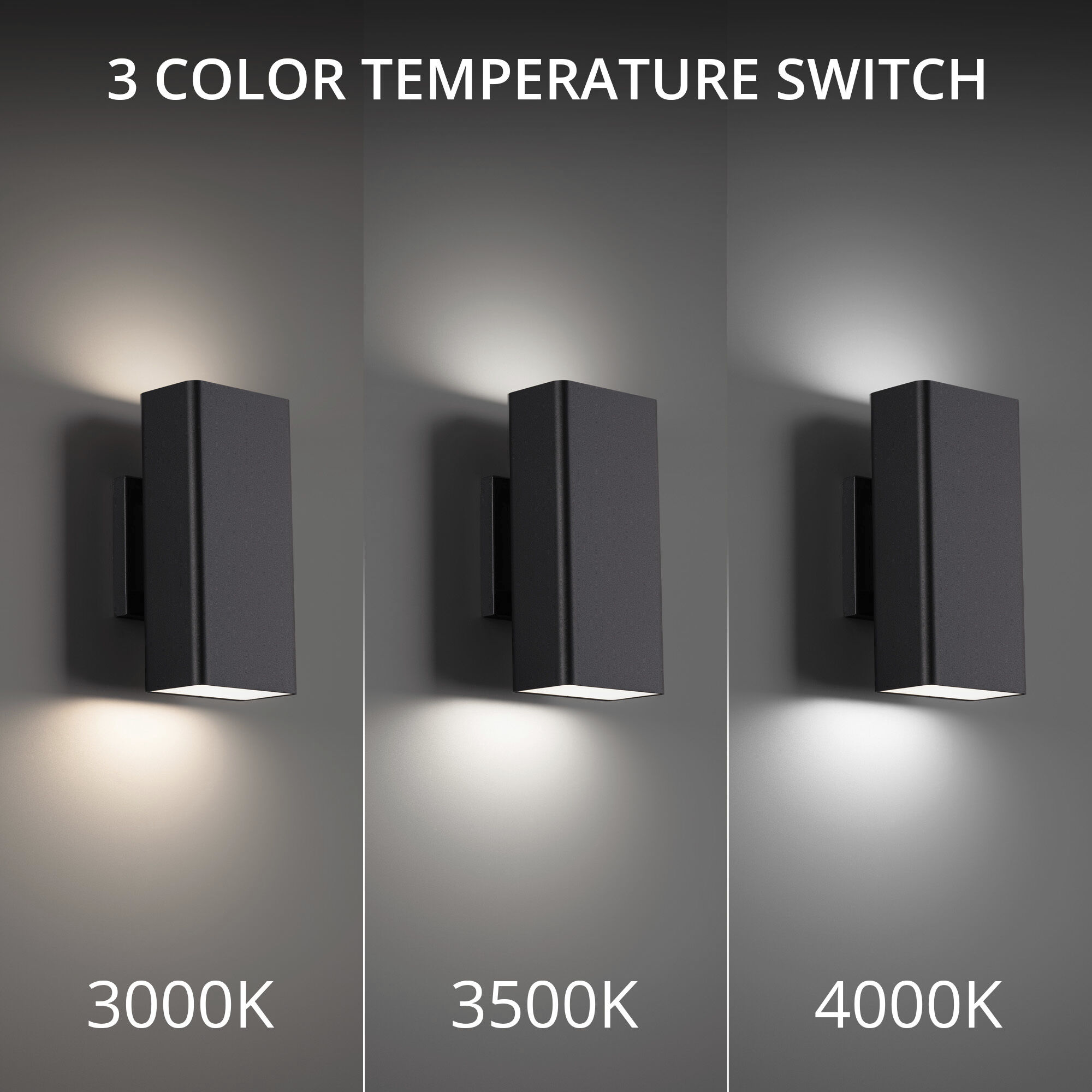 Edgey Outdoor Wall Light in 3000K, Black