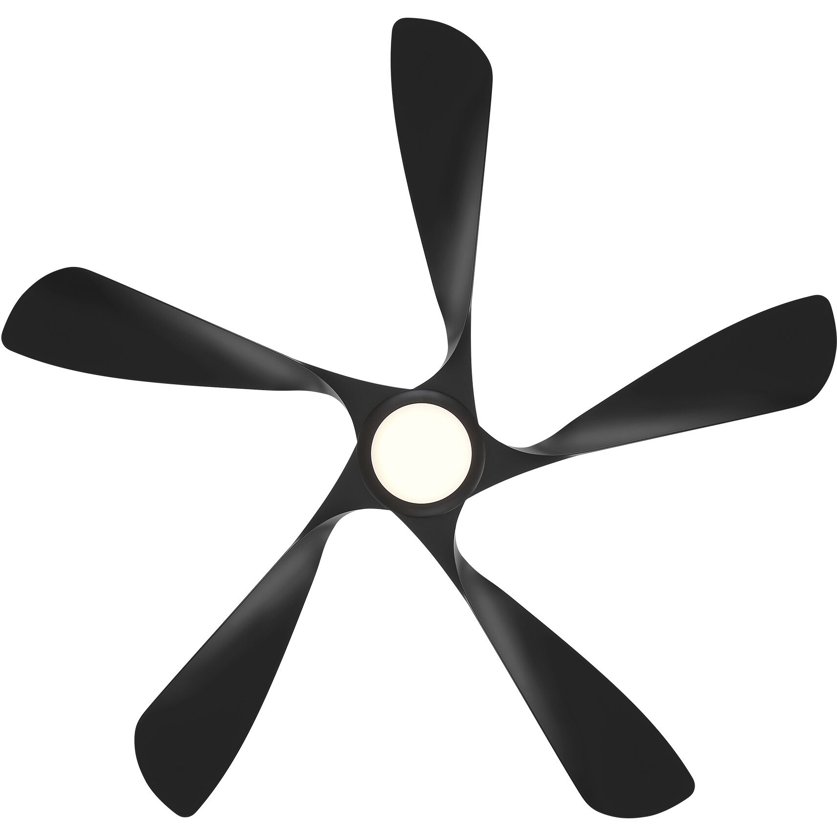 WAC Lighting F-105L-MB Swirl 5 54 inch Matte Black Downrod Ceiling Fan