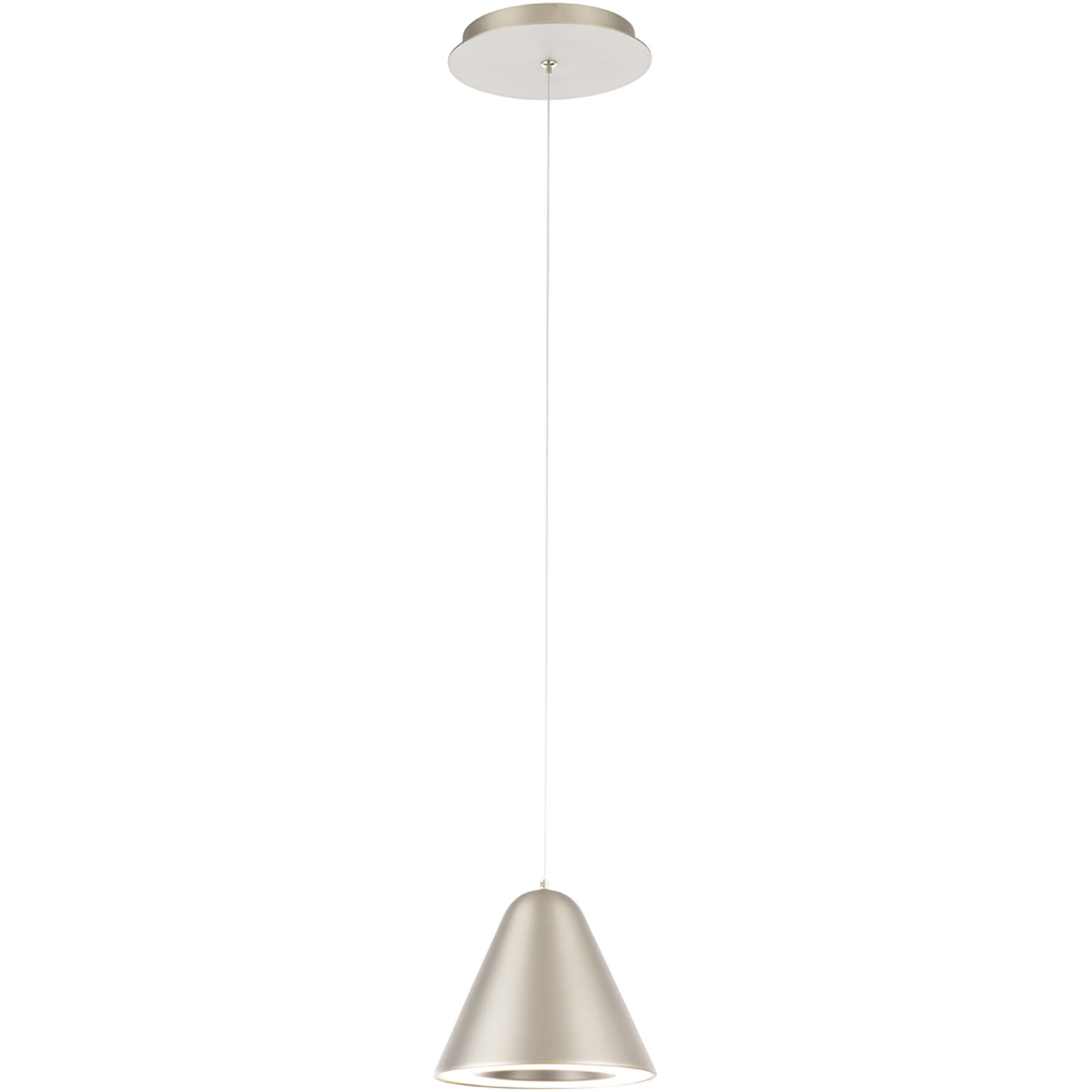 WAC Lighting PD-72006-SN Kone LED 6 inch Satin Nickel Mini Pendant ...