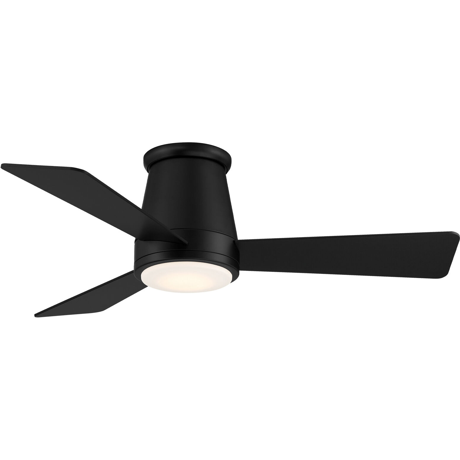 WAC Lighting F-036L-MB Hug 44 inch Matte Black Flush Mount Ceiling Fan ...