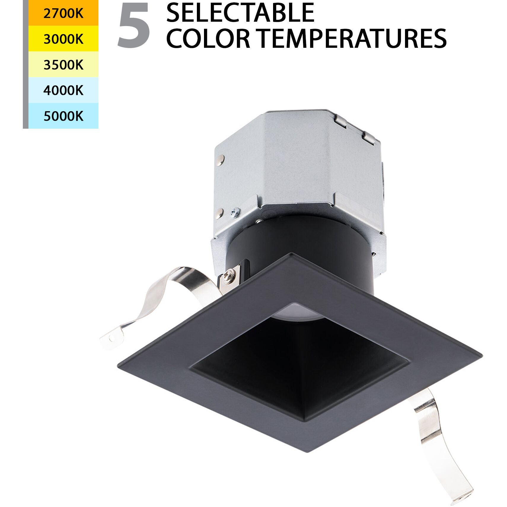 WAC Lighting R4DSDR-F9CS-BK Pop-in LED Black Remodel Recessed Kit