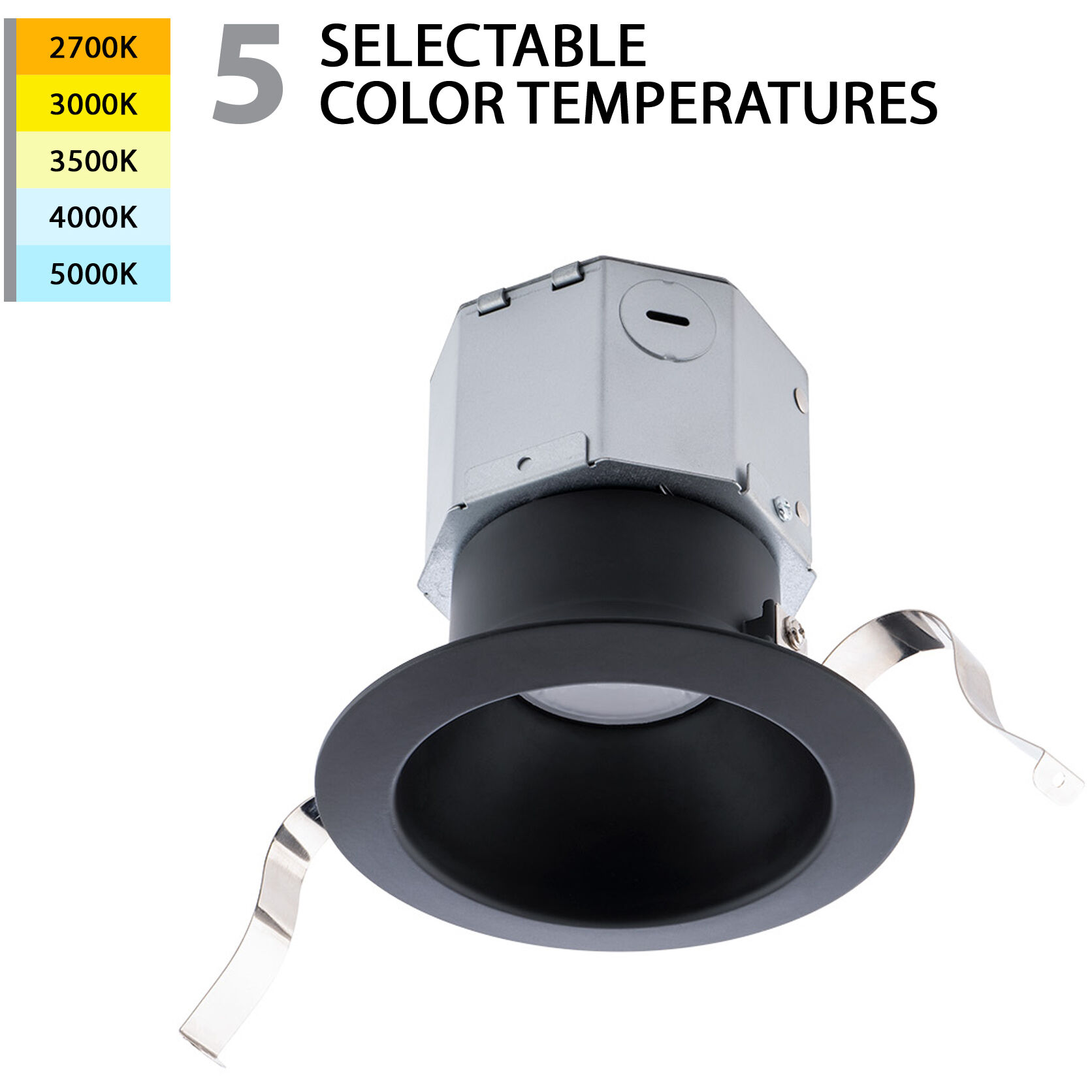 WAC Lighting R4DRDR-F9CS-BK Pop-in LED Black Remodel Recessed Kit