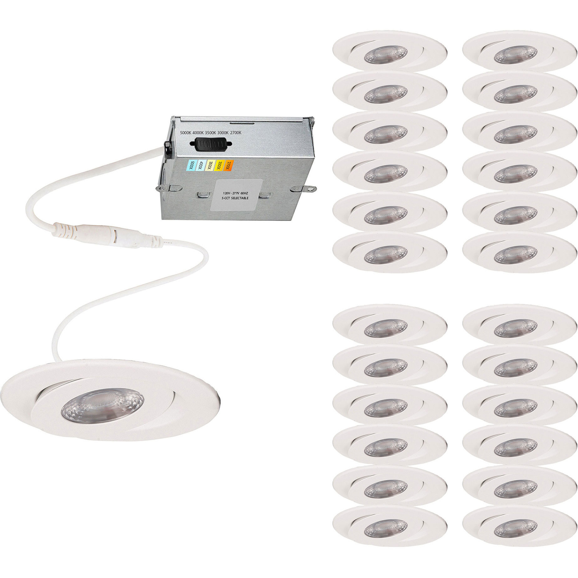 WAC Lighting R4ERAR-W9CS-FWT-24 Lotos LED White Recessed Lighting in 24 ...