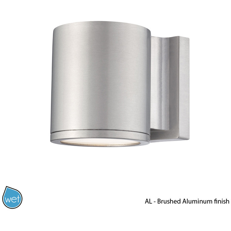 Tube LED 5 inch Brushed Aluminum Outdoor Wall Light