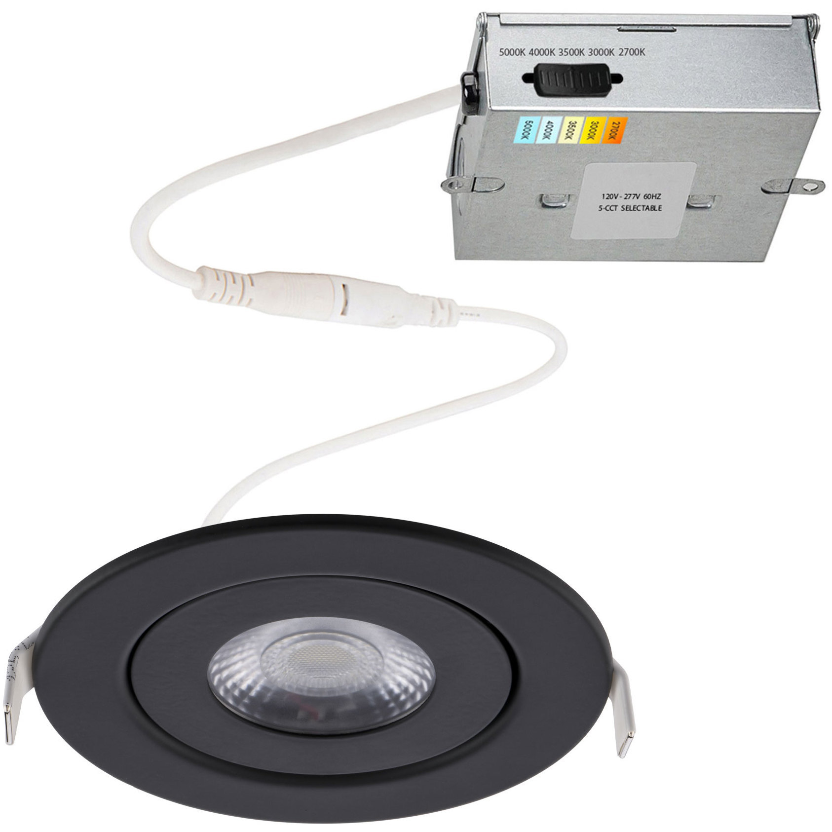 Lotos LED Black Complete Kit Recessed Lighting