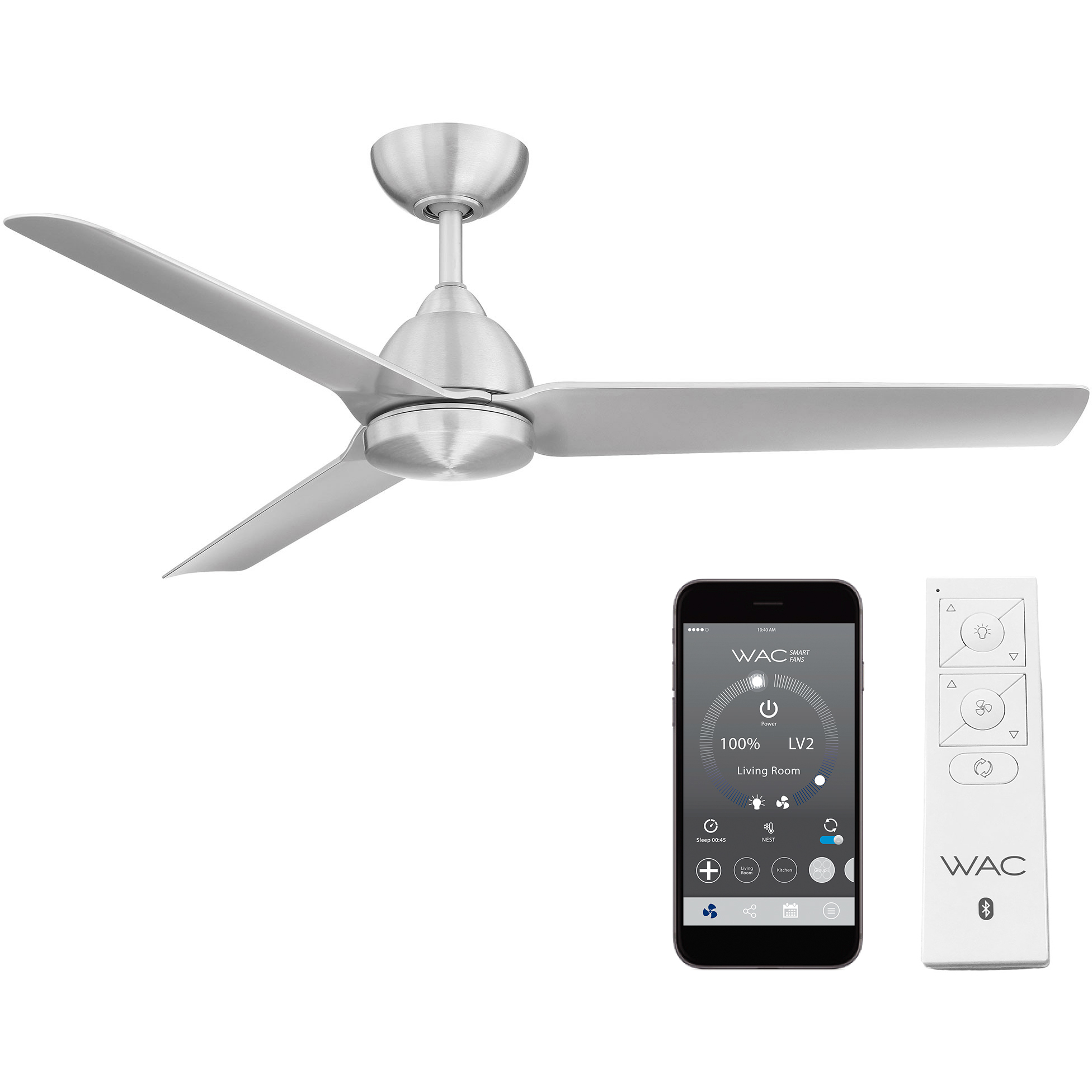 WAC Lighting F-001-BA Mocha 54 inch Brushed Aluminum Downrod Ceiling ...