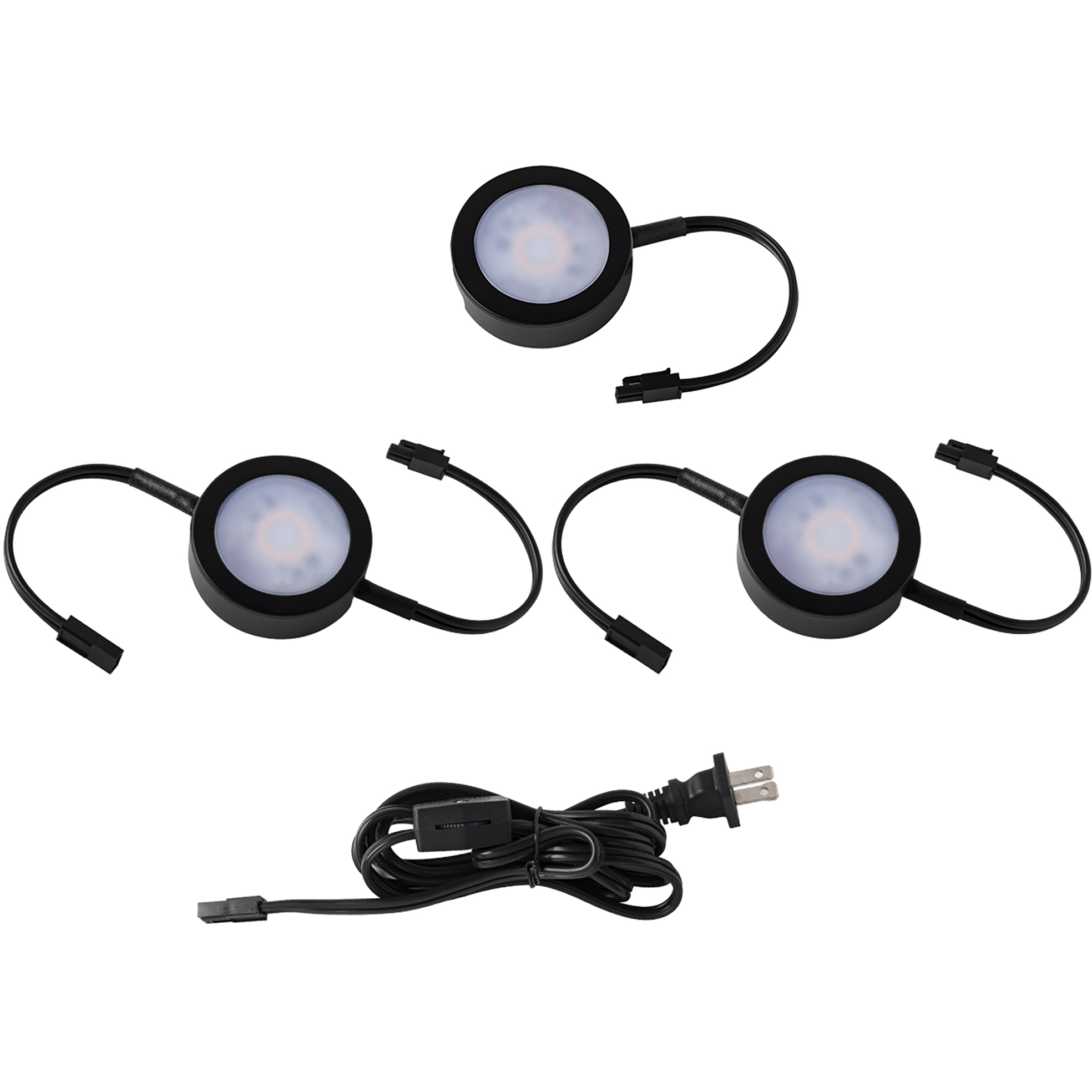 WAC Lighting HR-AC73-CS-BK Line Voltage Puck Light LED Black Button ...