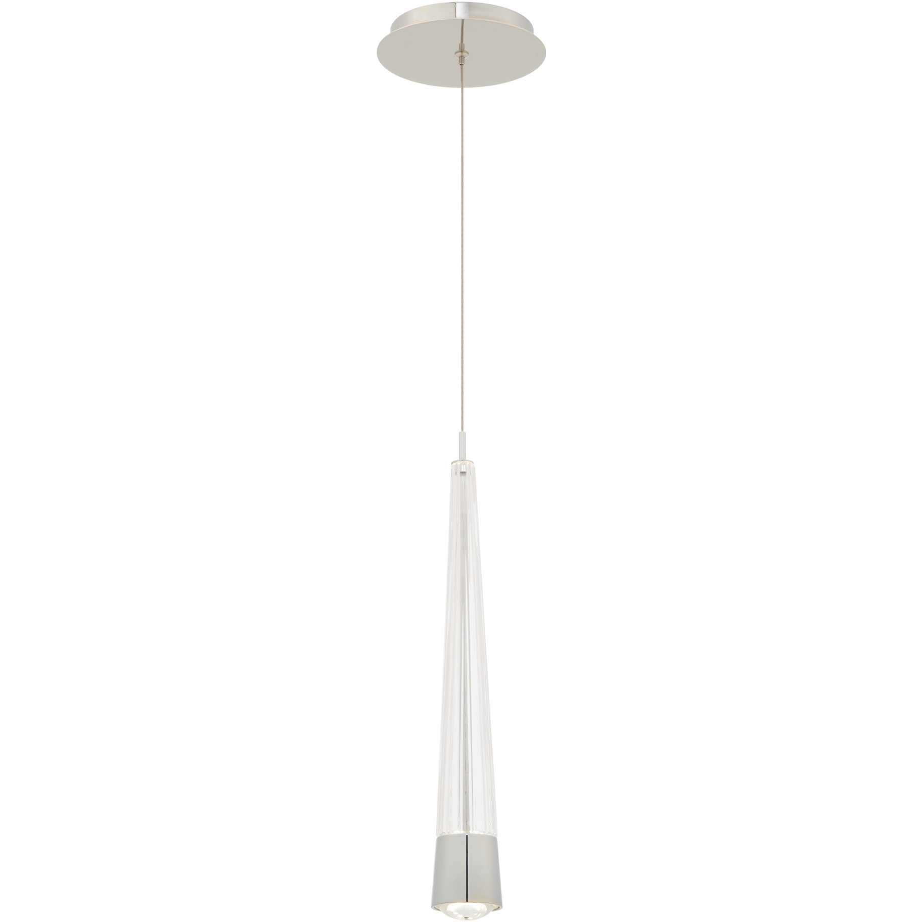 Quill LED 2.34 inch Chrome Pendant Ceiling Light in 3000K, dweLED