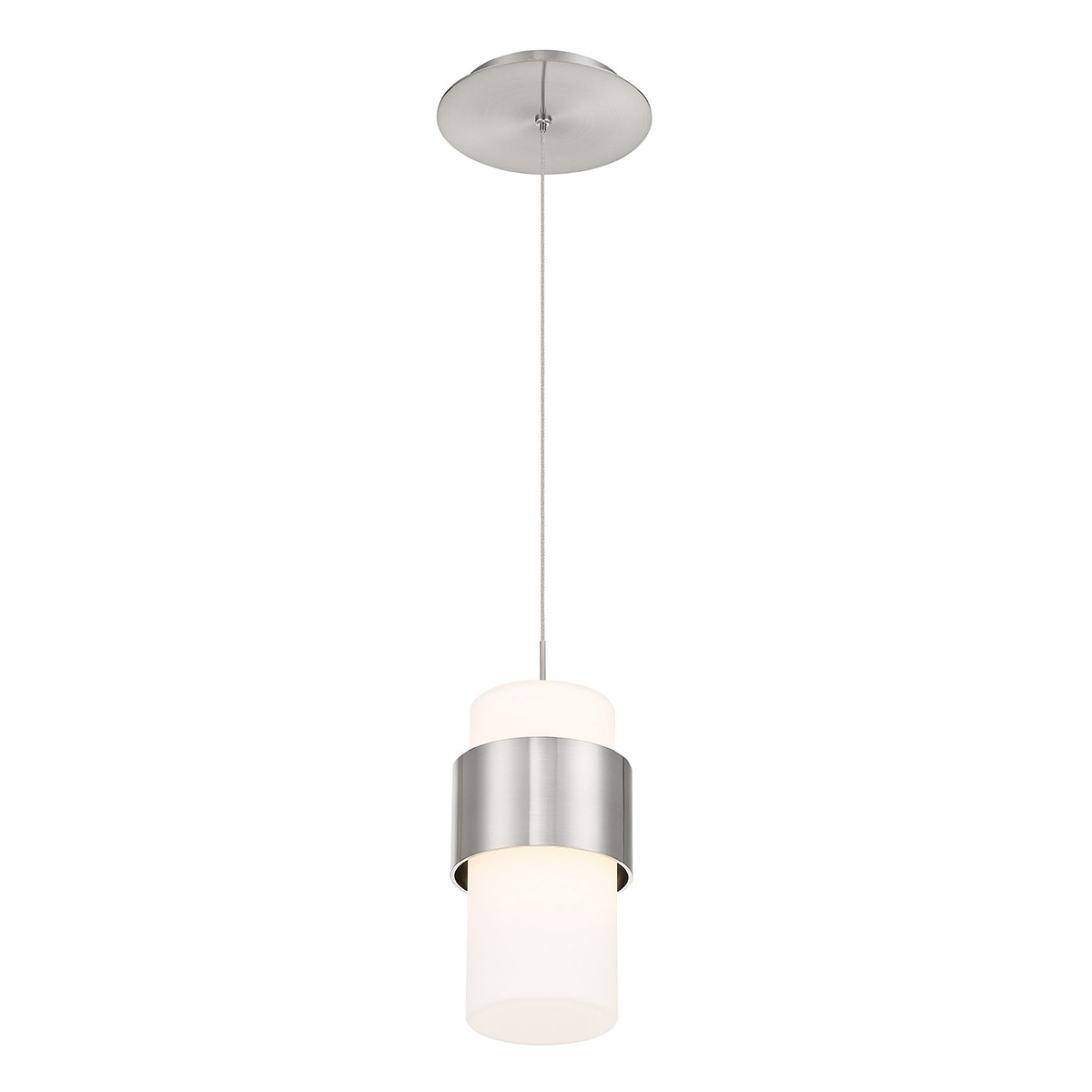 WAC Lighting PD-68909-BN Banded LED 5 inch Brushed Nickel Mini Pendant ...