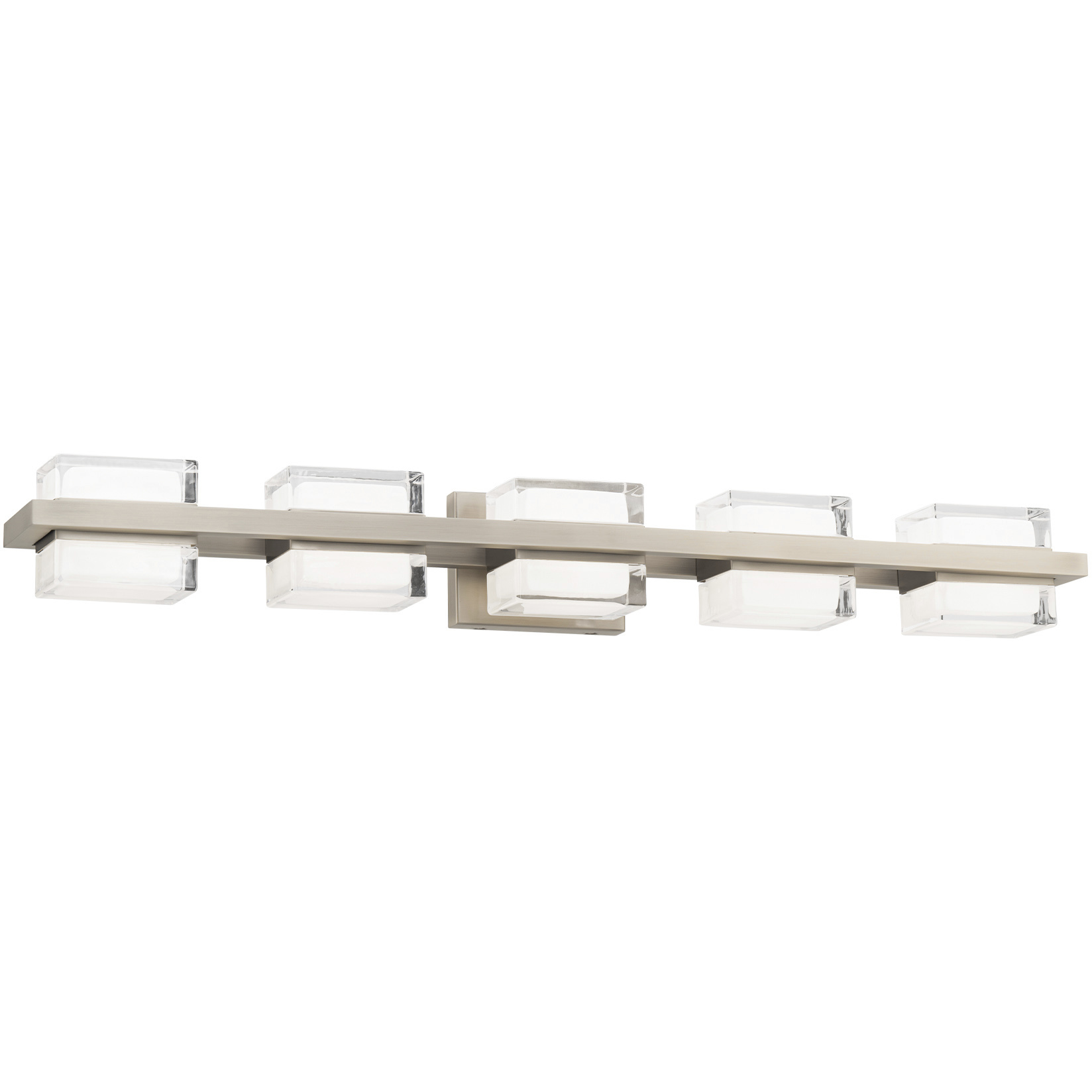 WAC Lighting WS-77436-27-BN Interlok LED 36 inch Brushed Nickel Bath Vanity & Wall Light in ...